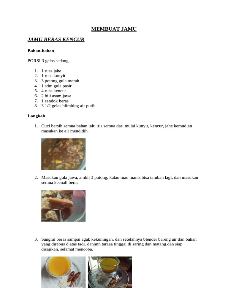 Resep Jamu Tradisional Empon-Empon | PDF