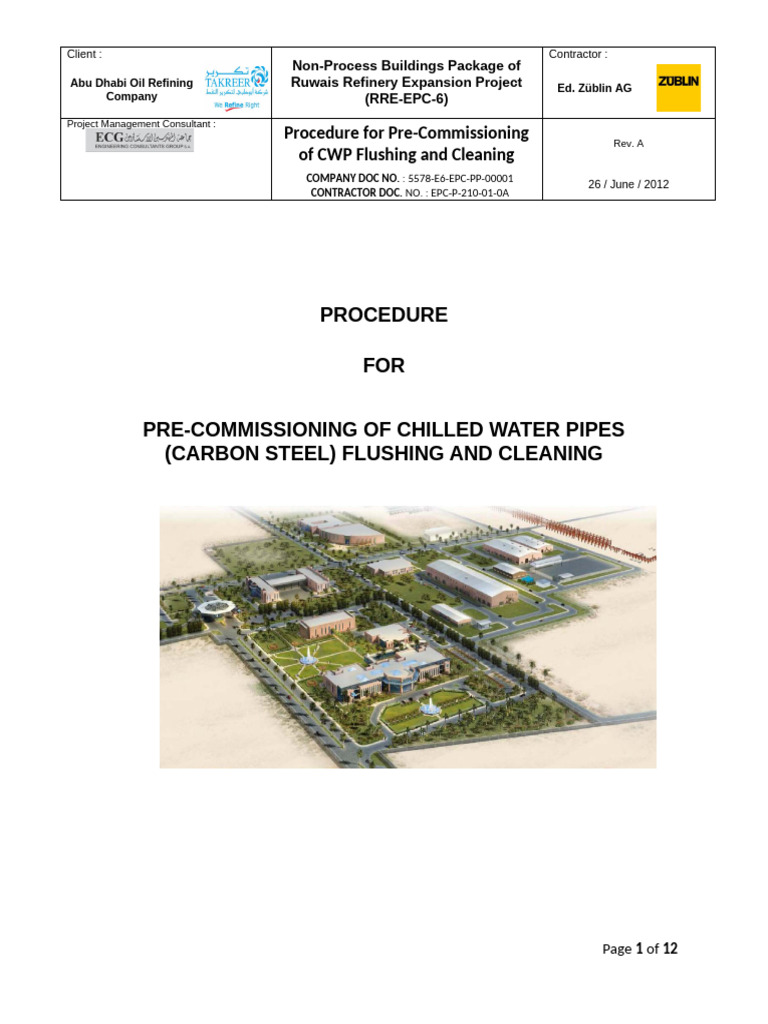 Pre-Commissining Chilled Water Flushing and Cleaning | PDF | Drainage | Quality Assurance