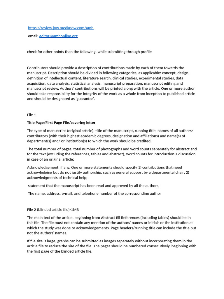 Guidelines For Archives Of Mh Pdf