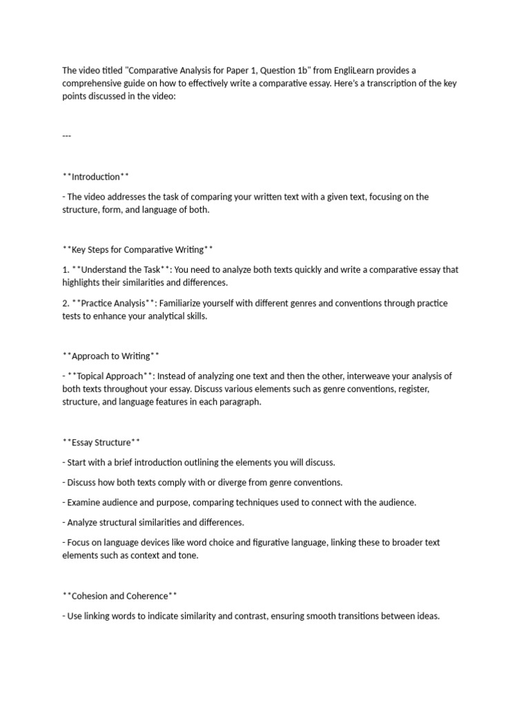 Comparative writing | PDF