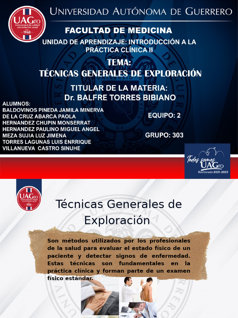 Técnicas de Exploración Médica Esenciales | PDF | Examen físico | Medicina