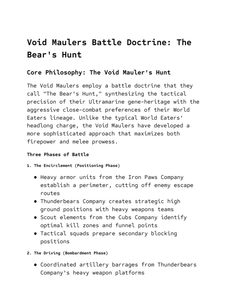 Void Maulers - Battle Doctrine | PDF | Military Tactics | Battles