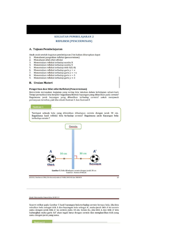 materi refleksi mtk | PDF