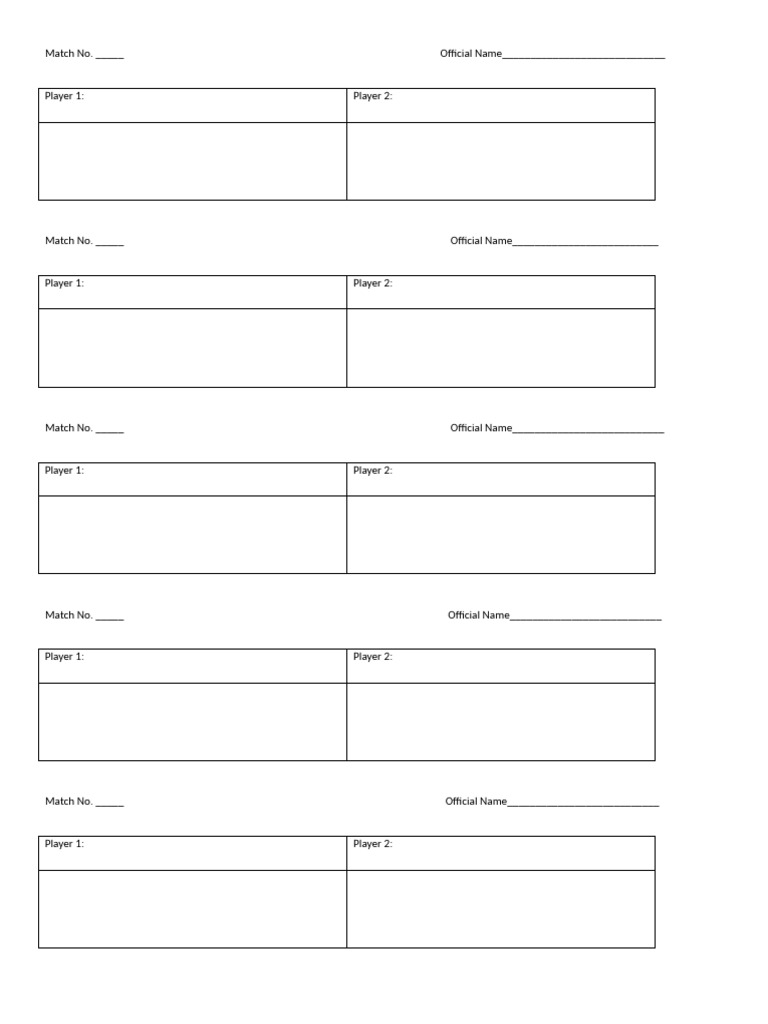 Match Registration Form Template | PDF