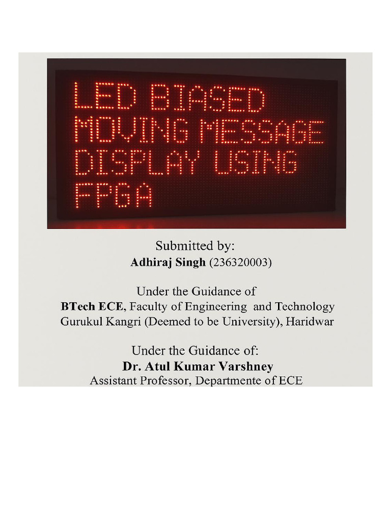 Extende LED FPGA Moving Message Report | PDF | Field Programmable Gate Array | Computer Hardware
