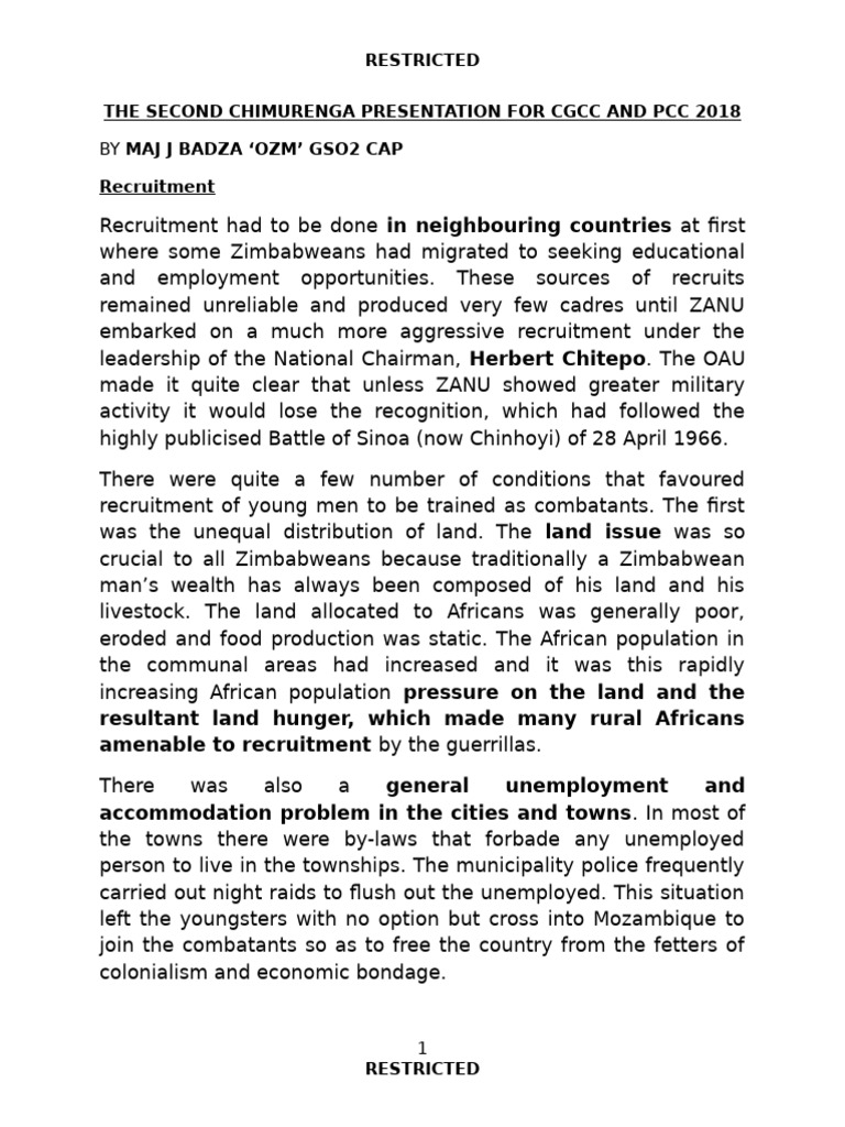 Second Chimurenga Overview and Impact | PDF | Robert Mugabe | Rhodesia