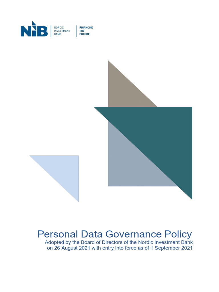 Nib Personal Data Governance Policy | PDF | Regulatory Compliance ...