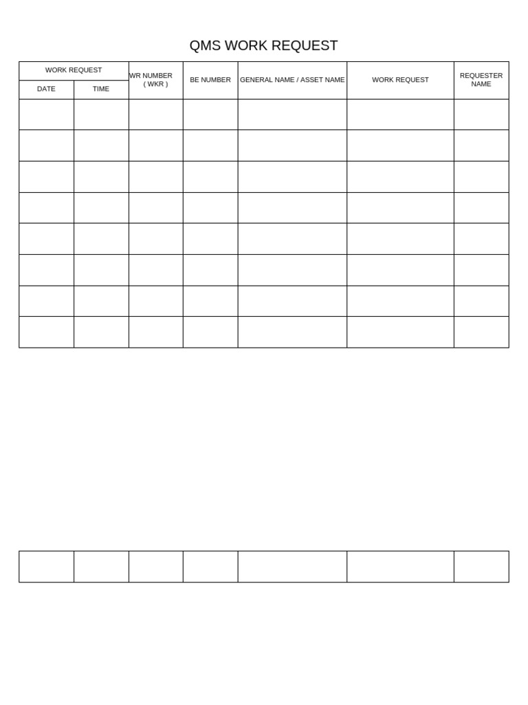 QMS Work Request | PDF