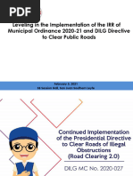 Barangay Road Clearing Ordinance 2024 | PDF | Road | Traffic