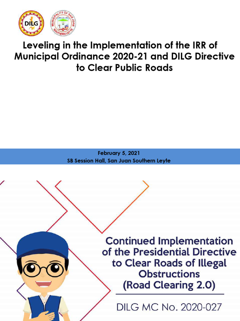 Road Clearing Guidelines for LGUs | PDF | Road | Complaint