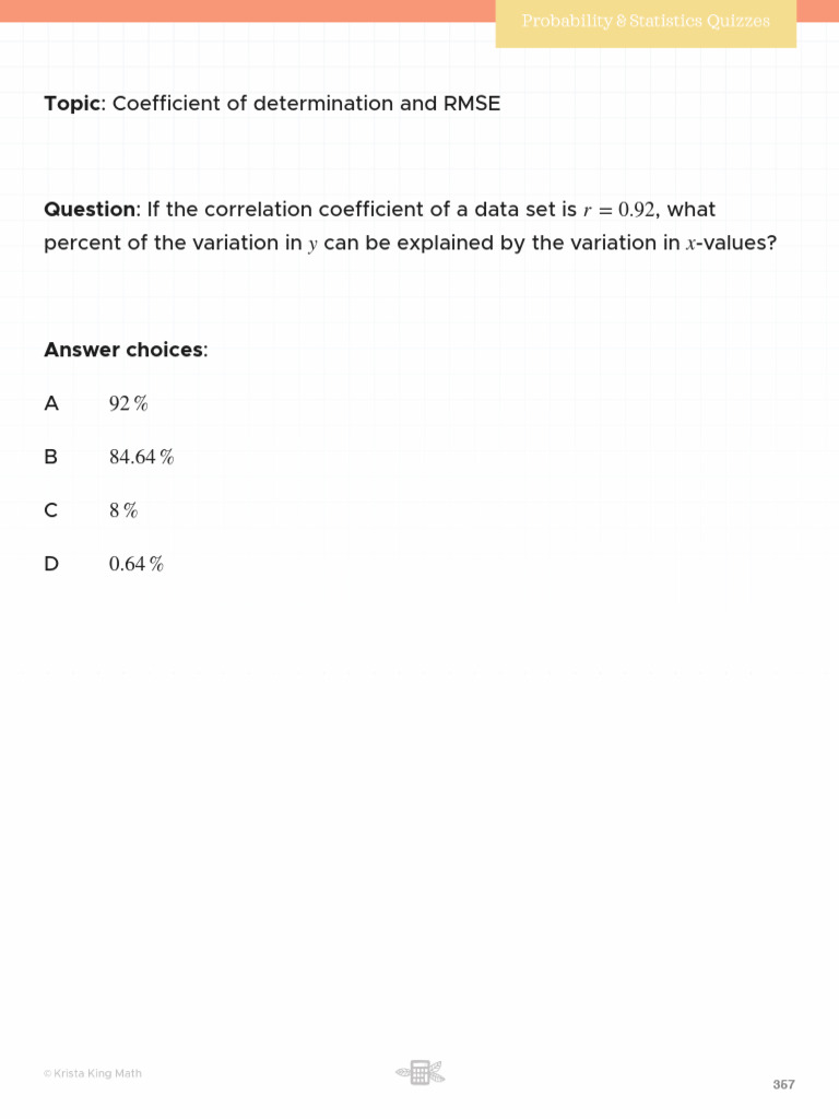 03 Coefficient of determination and RMSE | PDF
