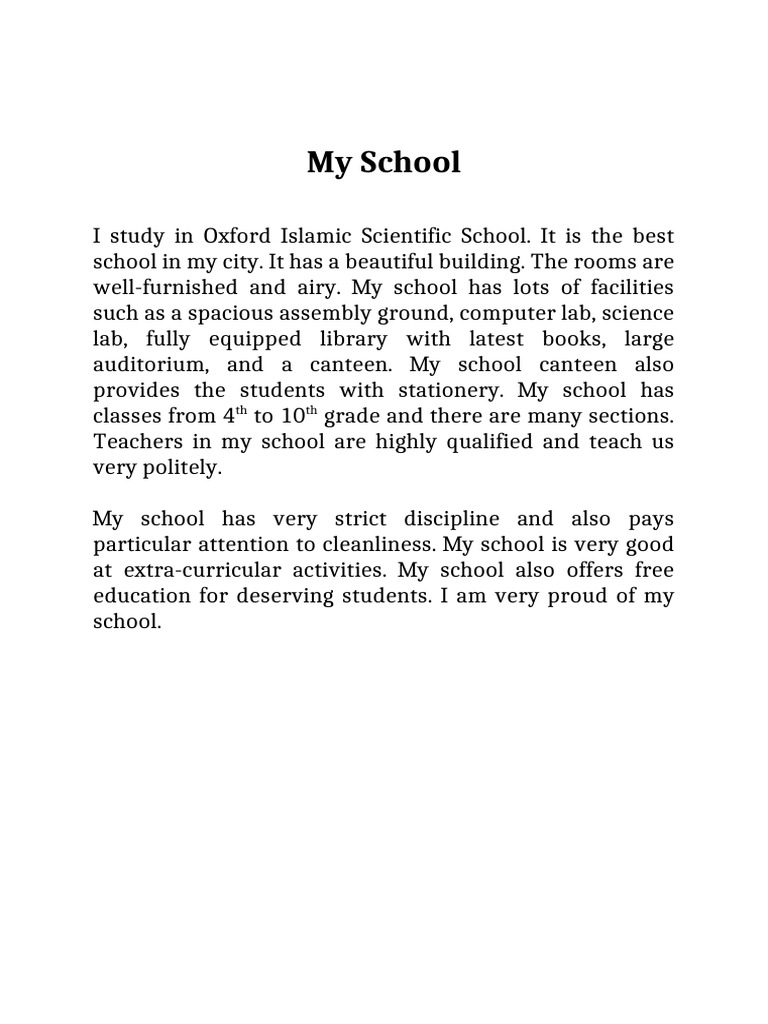 Essay My School | PDF