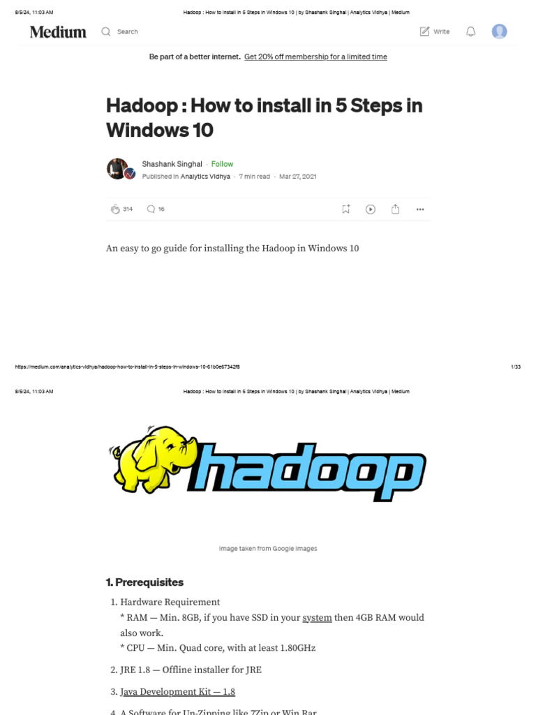 Hadoop - How To Install in 5 Steps in Windows 10 - by Shashank Singhal - Analytics Vidhya ...