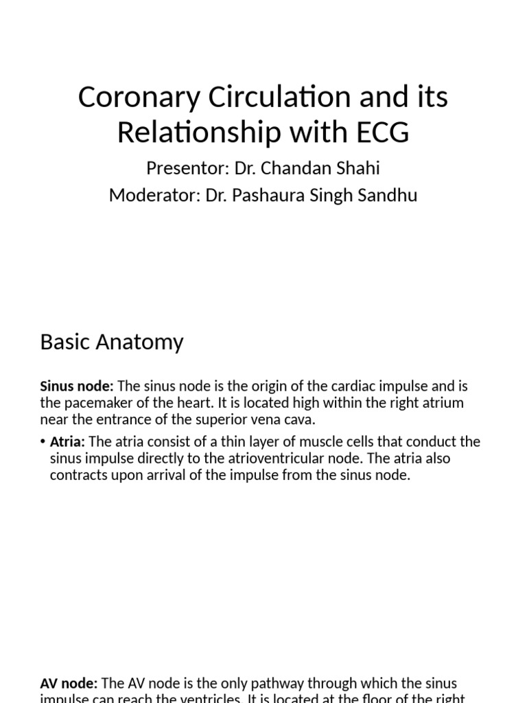 Coronary Circulation and It's Ecg Changes | PDF | Electrocardiography ...