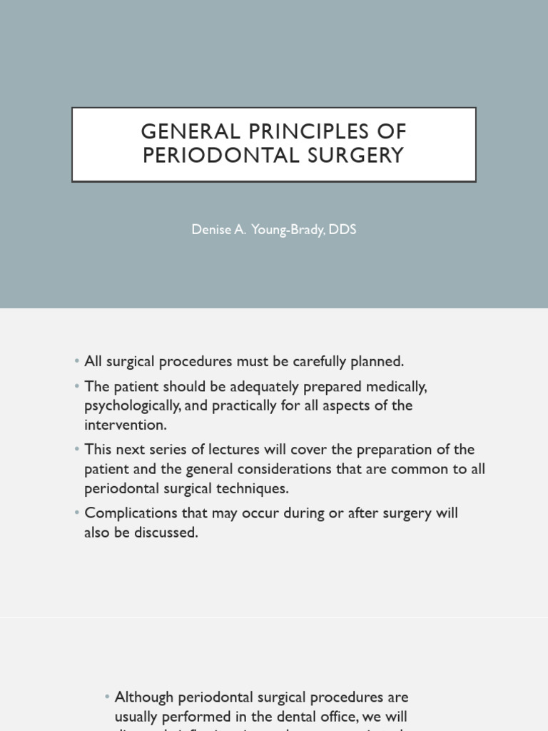 Perio 8 Lecture 5 General Principles of Periodontal Surgery | PDF ...