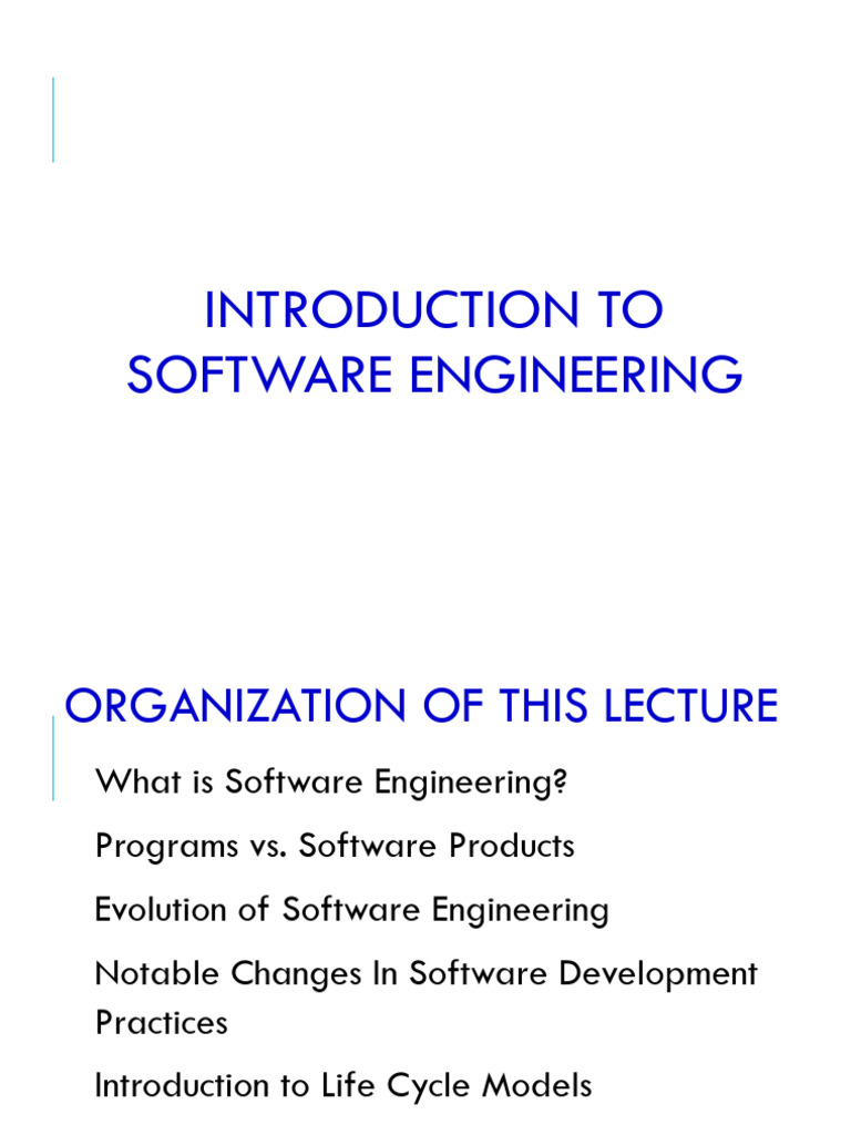 L1-Introduction To Software Engineering (LECT 1) | PDF | Control Flow | Software