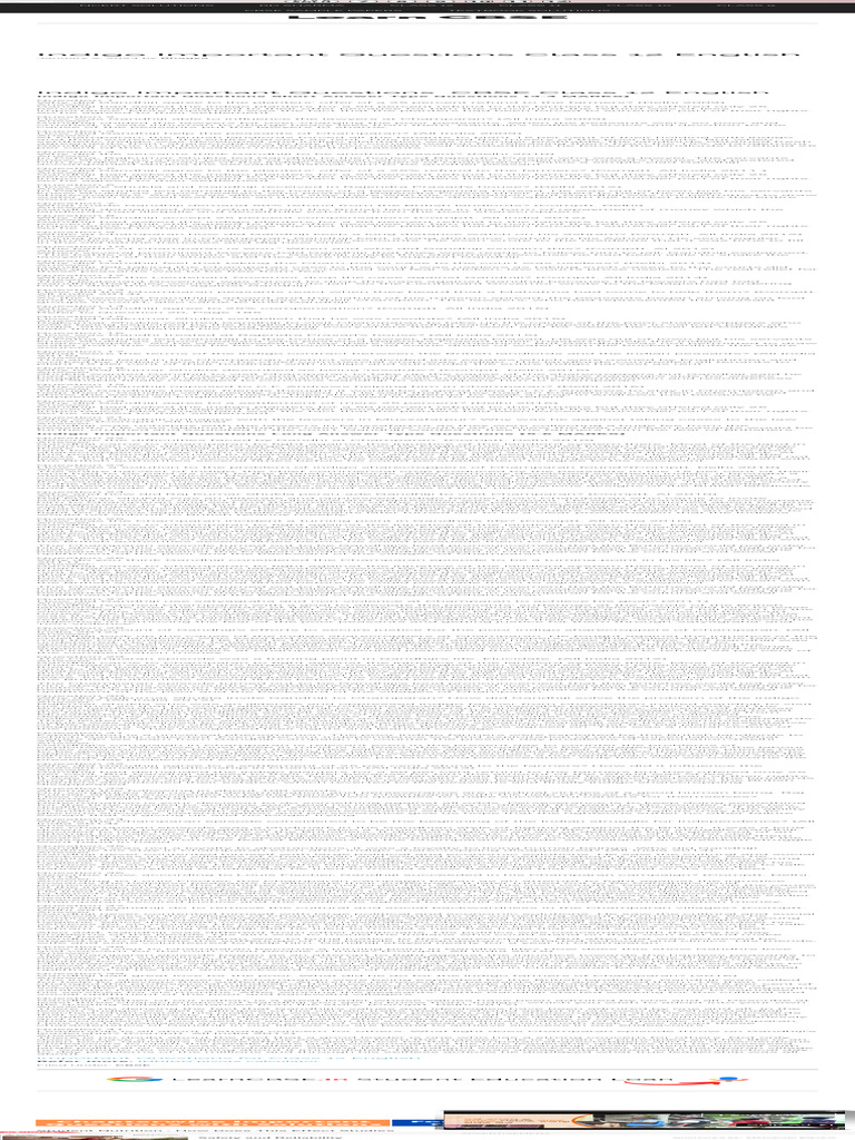 Indigo Important Questions Class 12 English - Learn CBSE | PDF | Mahatma Gandhi | British Raj