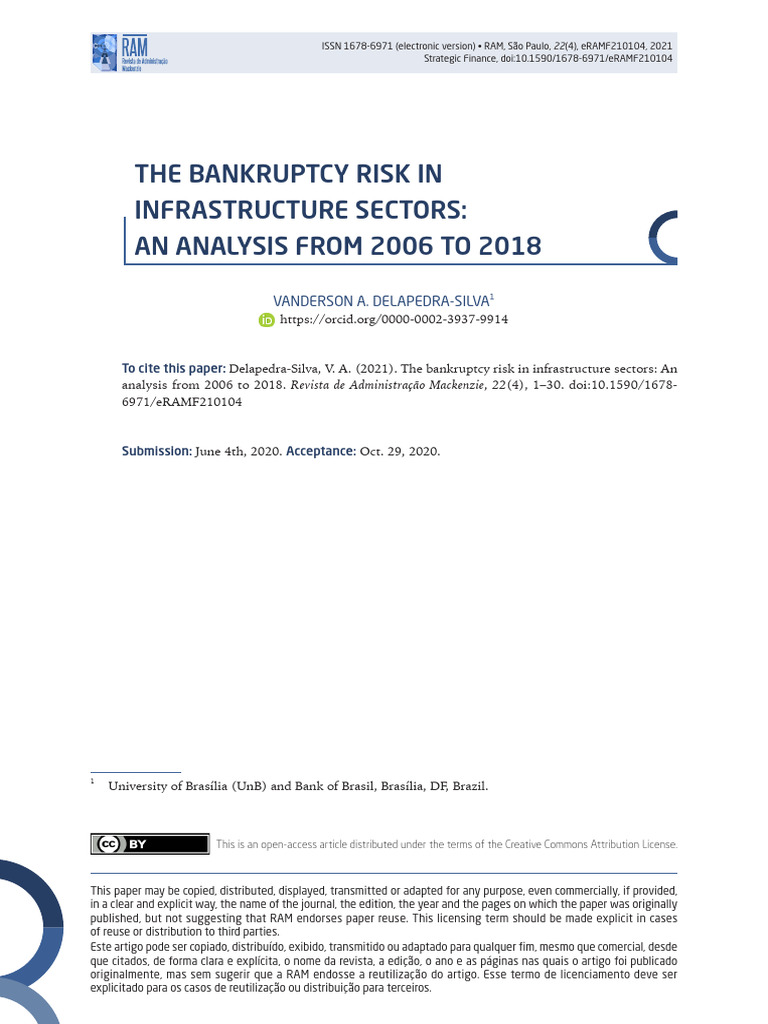 The Bankruptcy Risk in Infrast | PDF | Option (Finance) | Logistic ...