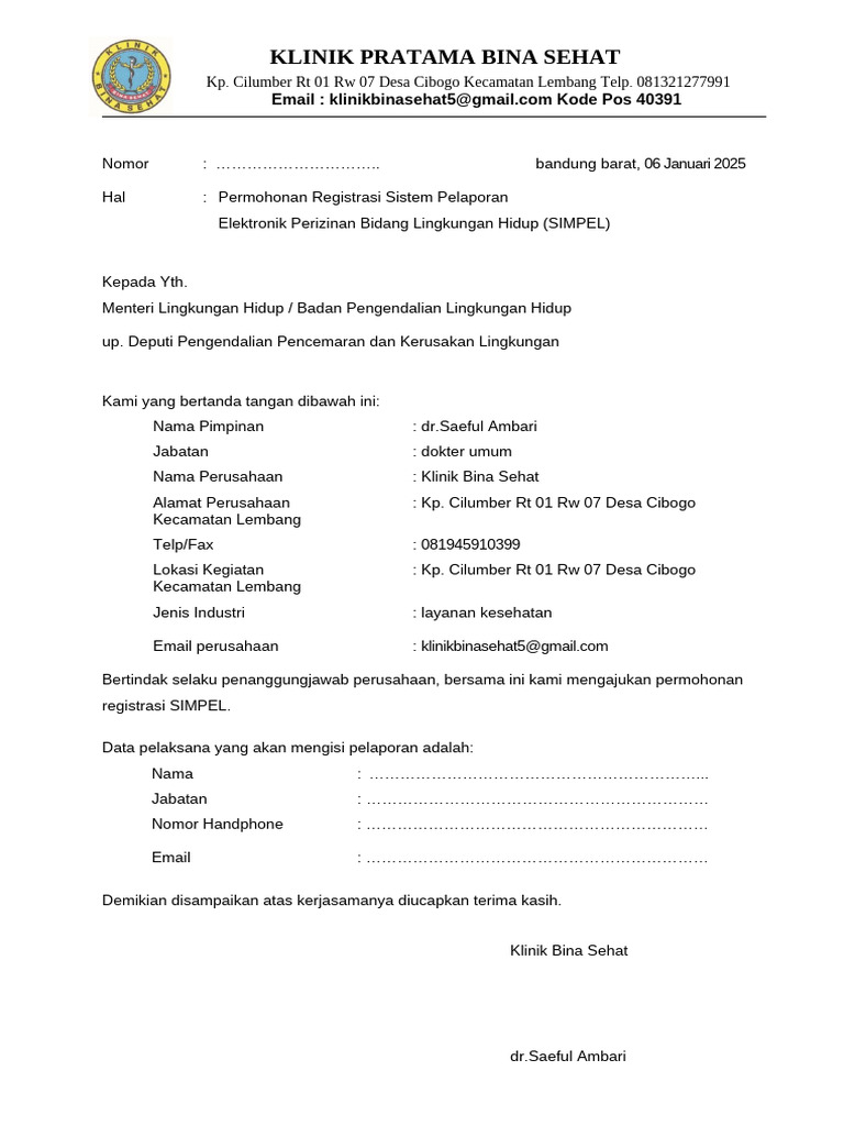 Formulir Registrasi Simpel | PDF