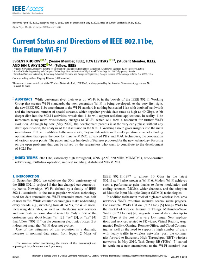 Current_Status_and_Directions_of_IEEE_802.11be_the_Future_Wi-Fi_7 | PDF | Ieee 802.11 | Wi Fi