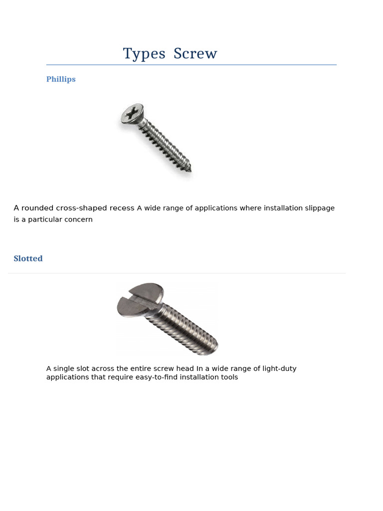 Types Screw | PDF