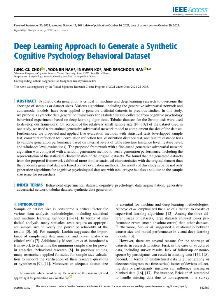Synthetic Cognitive Psychology Dataset Generation | PDF | Deep Learning | Statistics