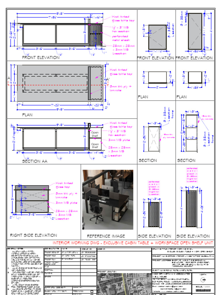 Work Space Storage + Exclusive Cabin Table Details - Client Ronak ...
