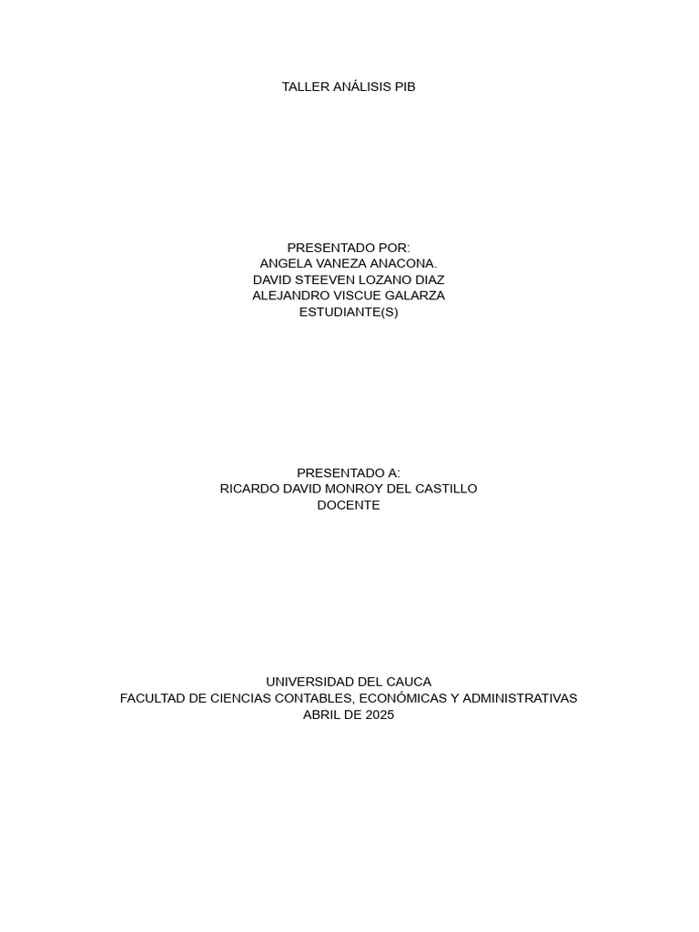 Taller Análisis Pib | PDF | Exportaciones | Subvención