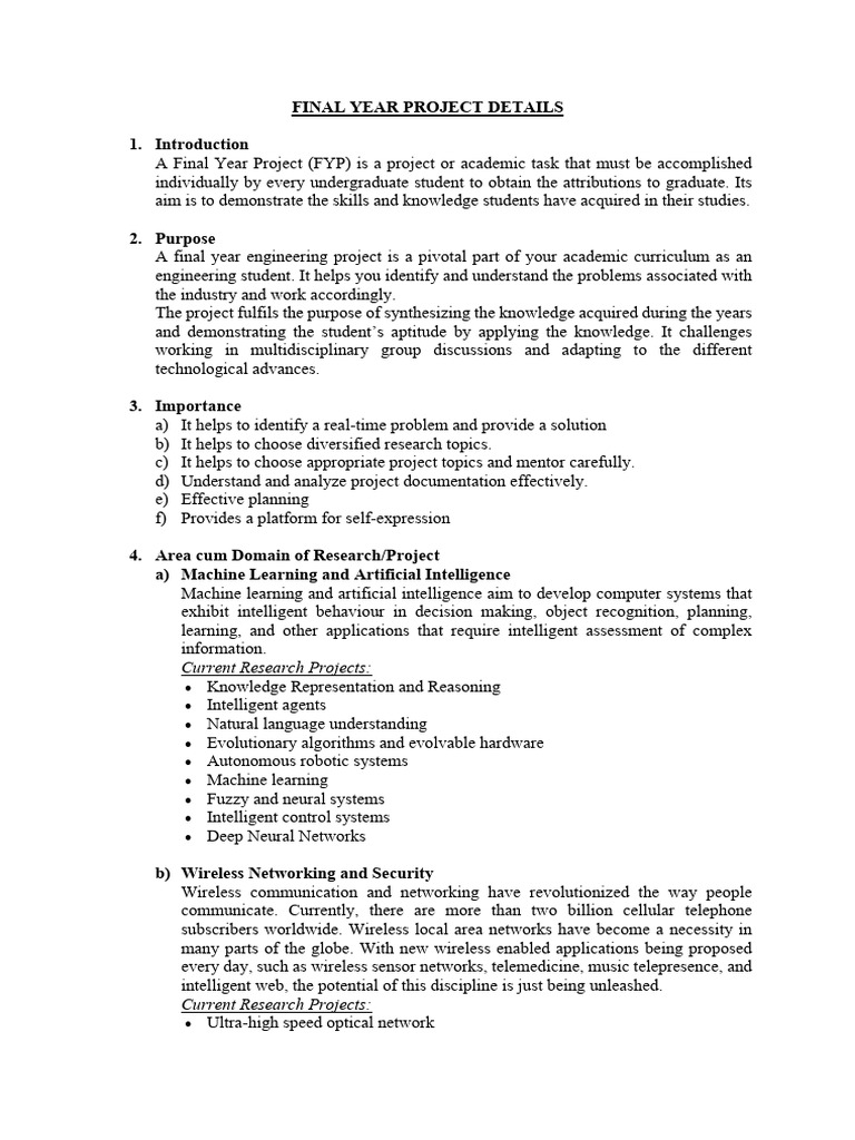Final Year Project Overview for Students | PDF | Bioinformatics | Data