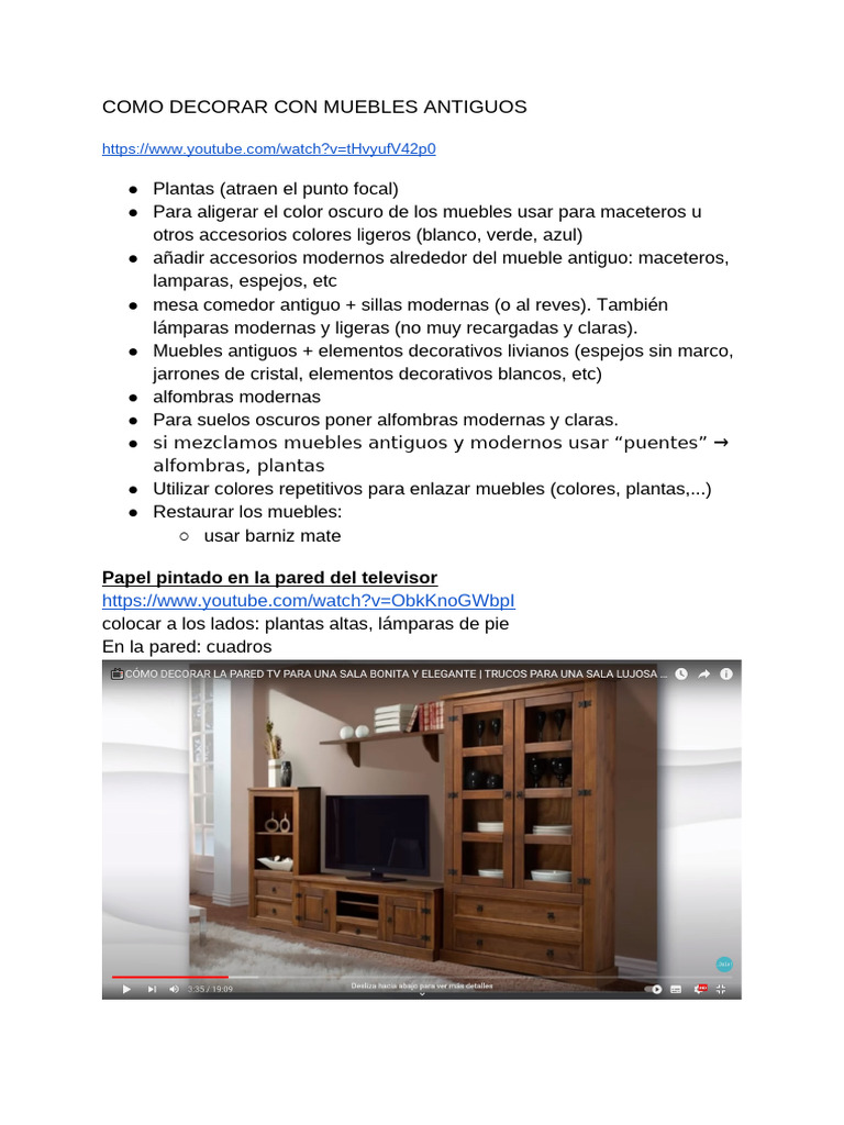 Decoración con Muebles Antiguos y Modernos | PDF
