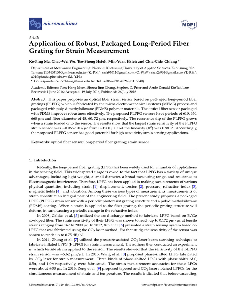 Application of Robust, Packaged Long-Period Fiber Grating For Strain ...