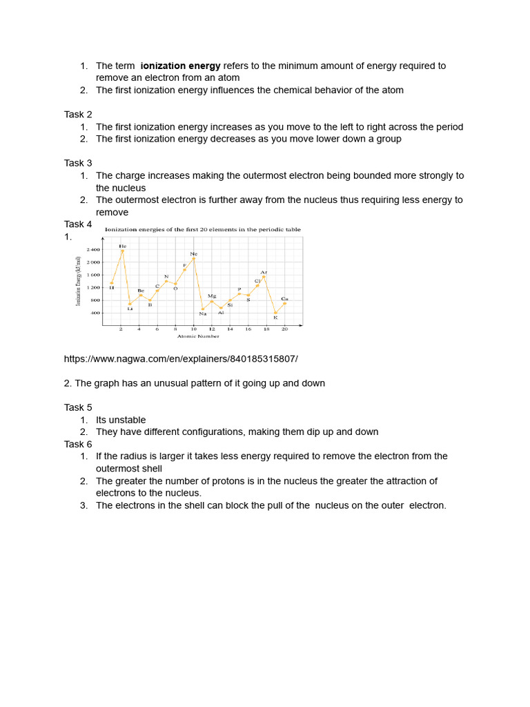 Chemistry IonizationEnergy | PDF