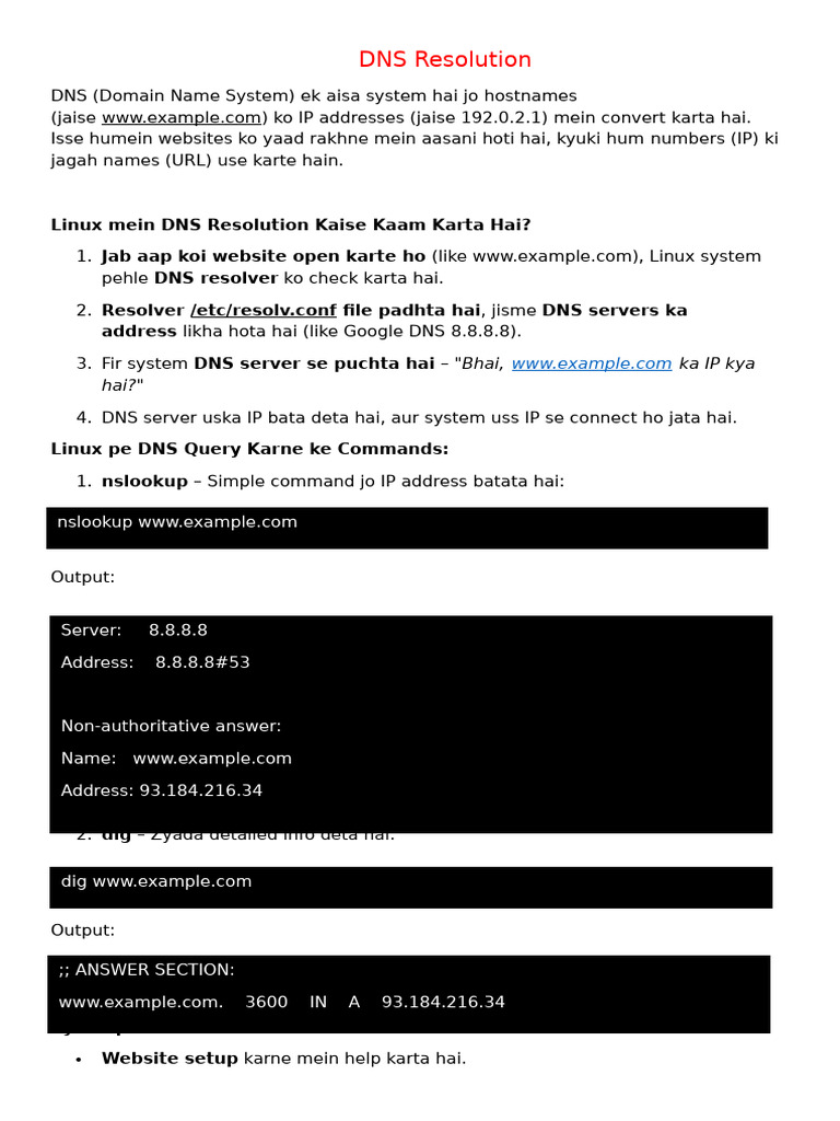 DNS Resolution in linux | PDF