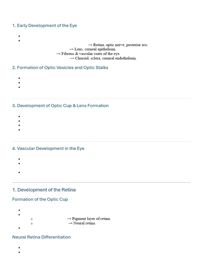 Eye Development and Embryology Overview | PDF | Retina | Morphology ...