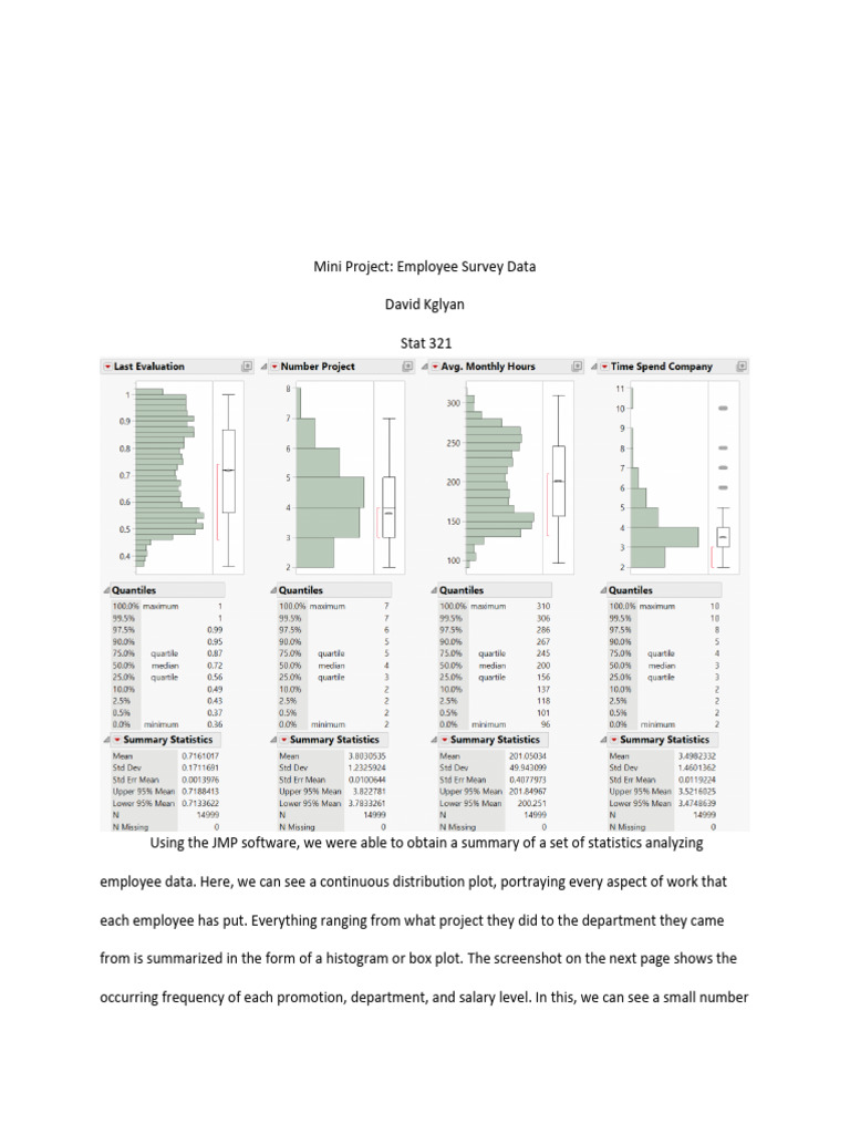 Statistics Mini Project Employee Data Survey | PDF | Salary