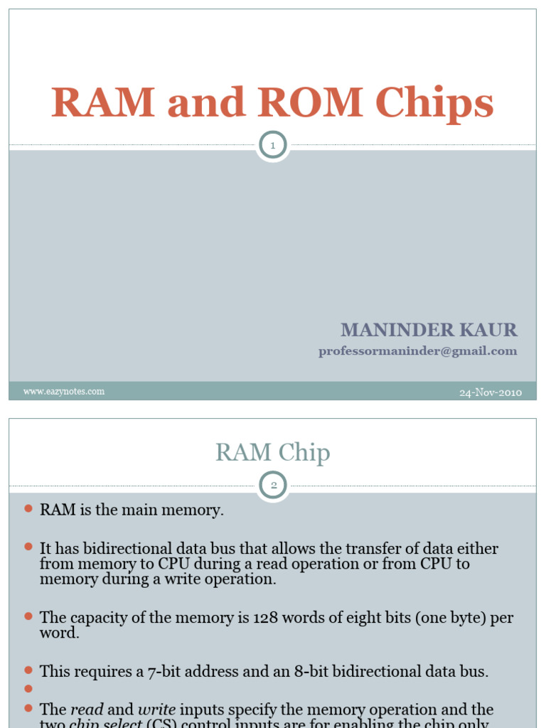 Ram and Rom Chips 130126022718 Phpapp02 | PDF | Random Access Memory ...