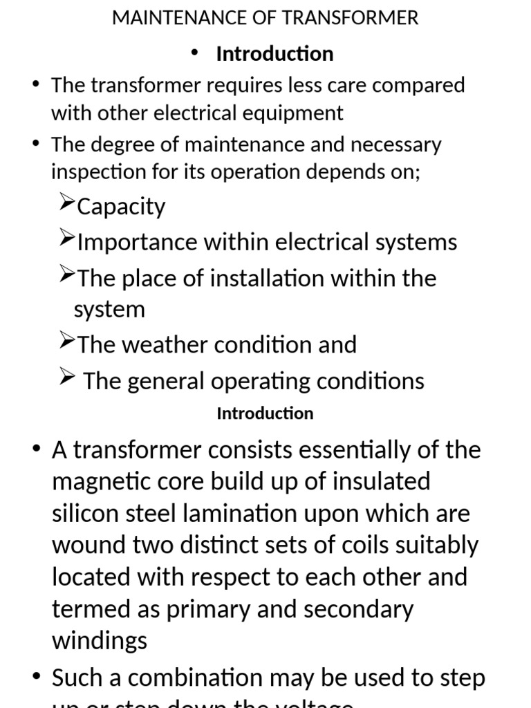4. Maintenance of Transformers | PDF | Transformer | Electrical Breakdown