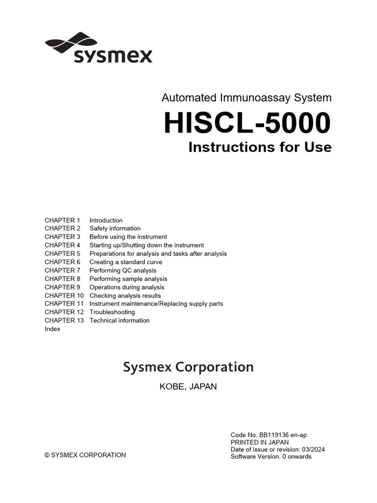 Automated Immunoassay System HISCL-5000 | PDF | Electromagnetic Interference | Electromagnetic ...