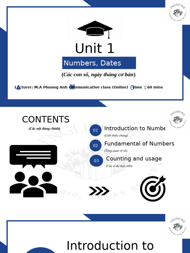 Unit 1 - Numbers and Date | PDF | Linguistics | Human Communication