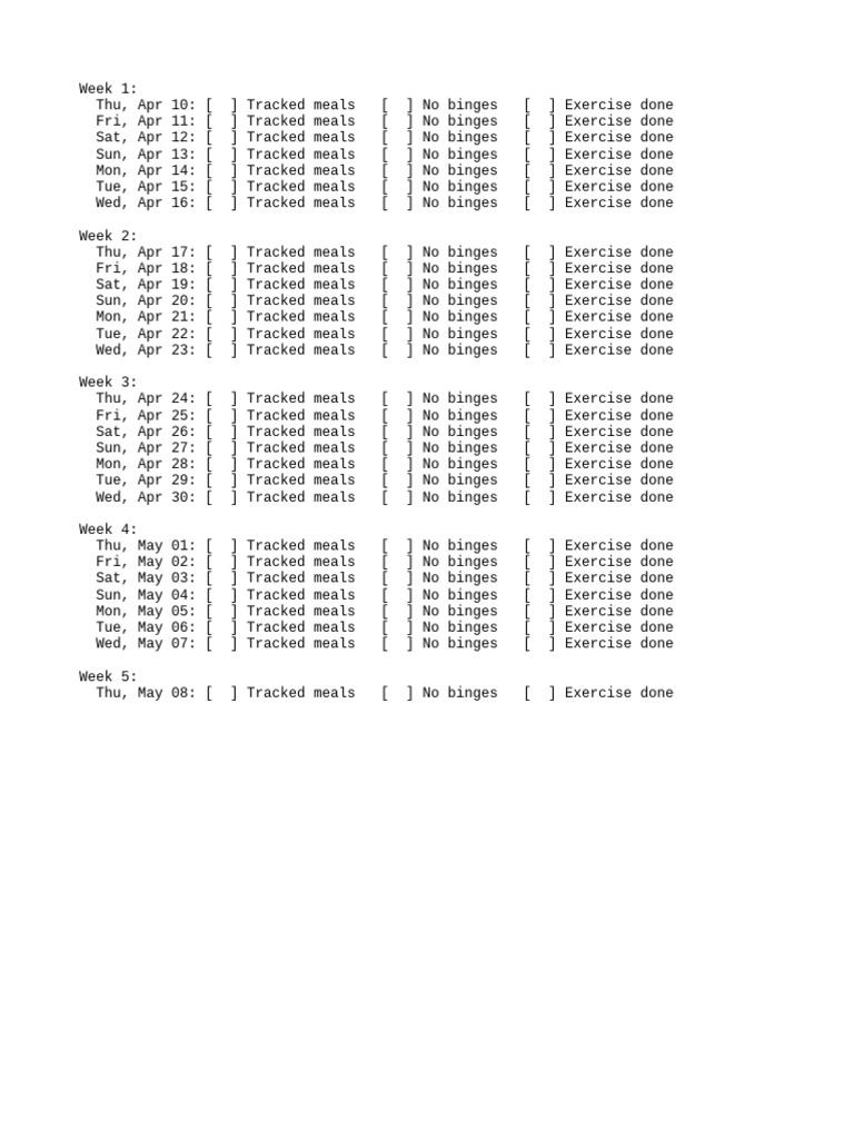 5-Week Physical Activity Plan | PDF