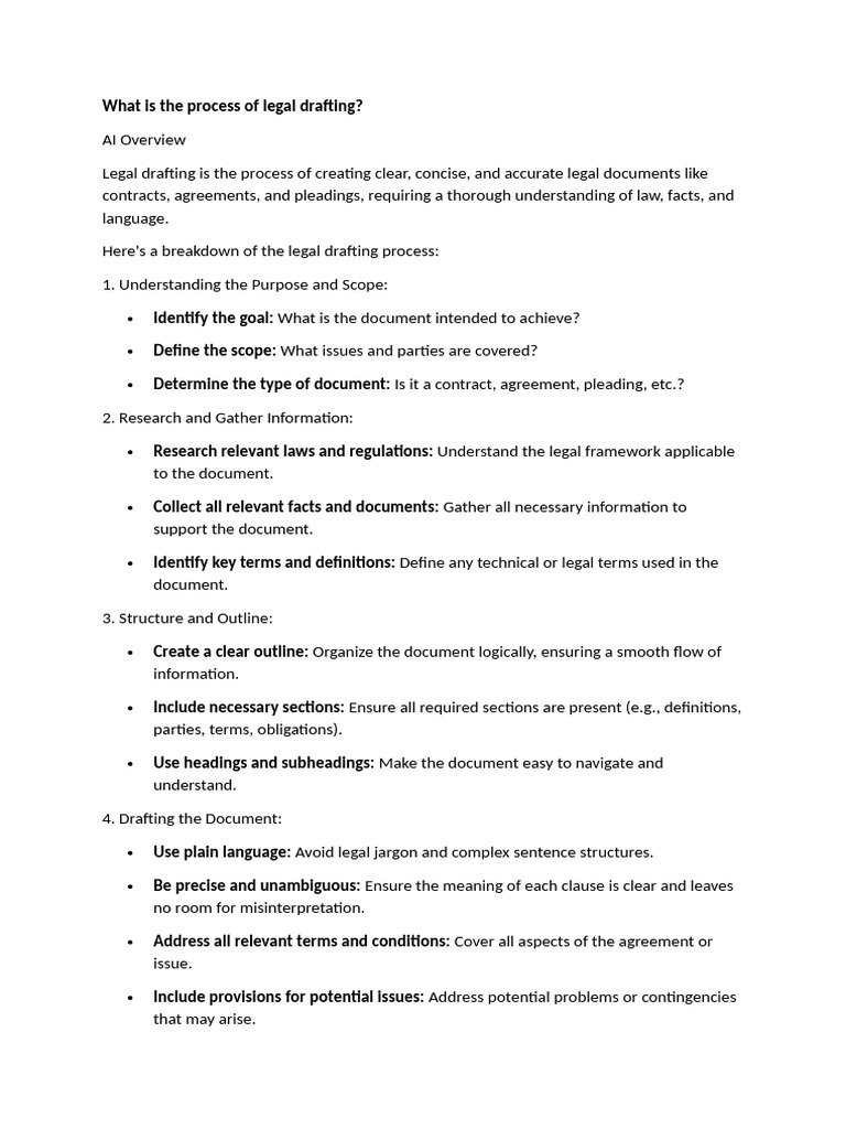 Legal Drafting Process Explained | PDF | Information