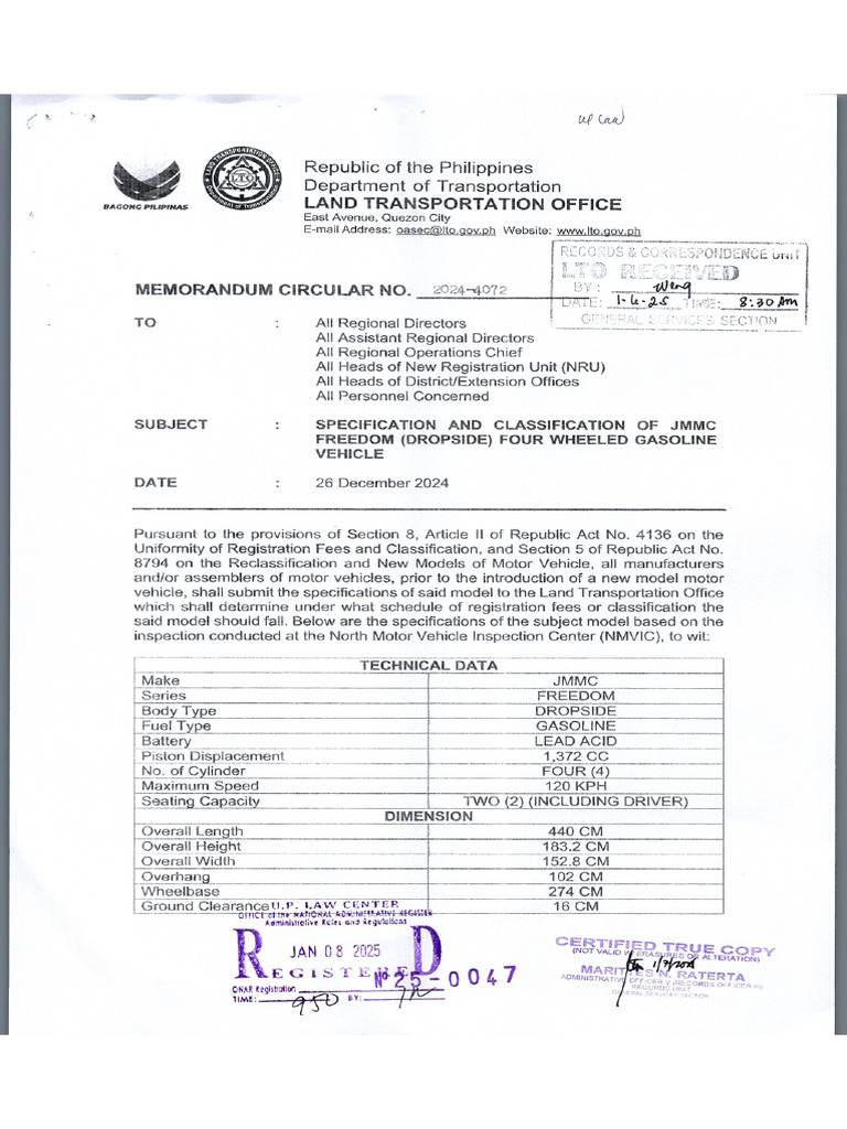LTO-MC No. 2024-4072 | PDF