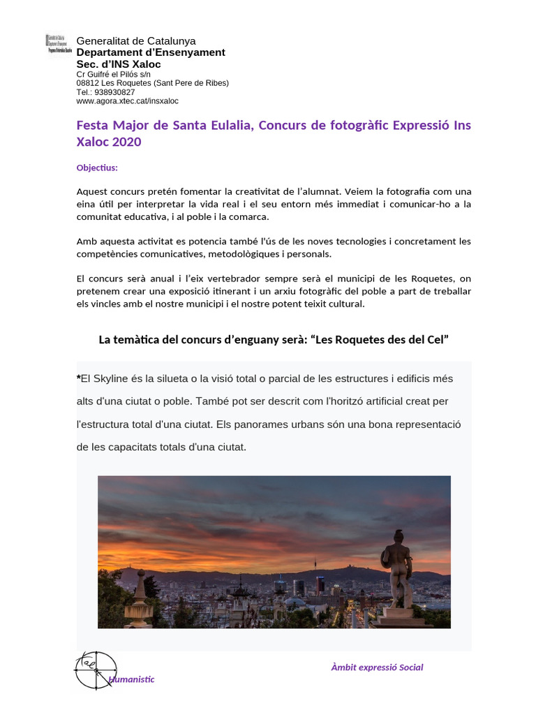 Bases Concurs Fotografic Santa Eulalia 2021 | PDF