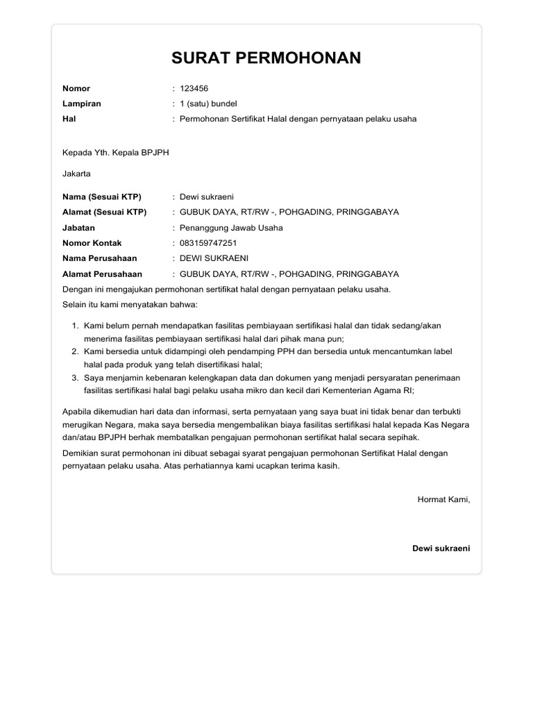 Surat Permohonan | PDF