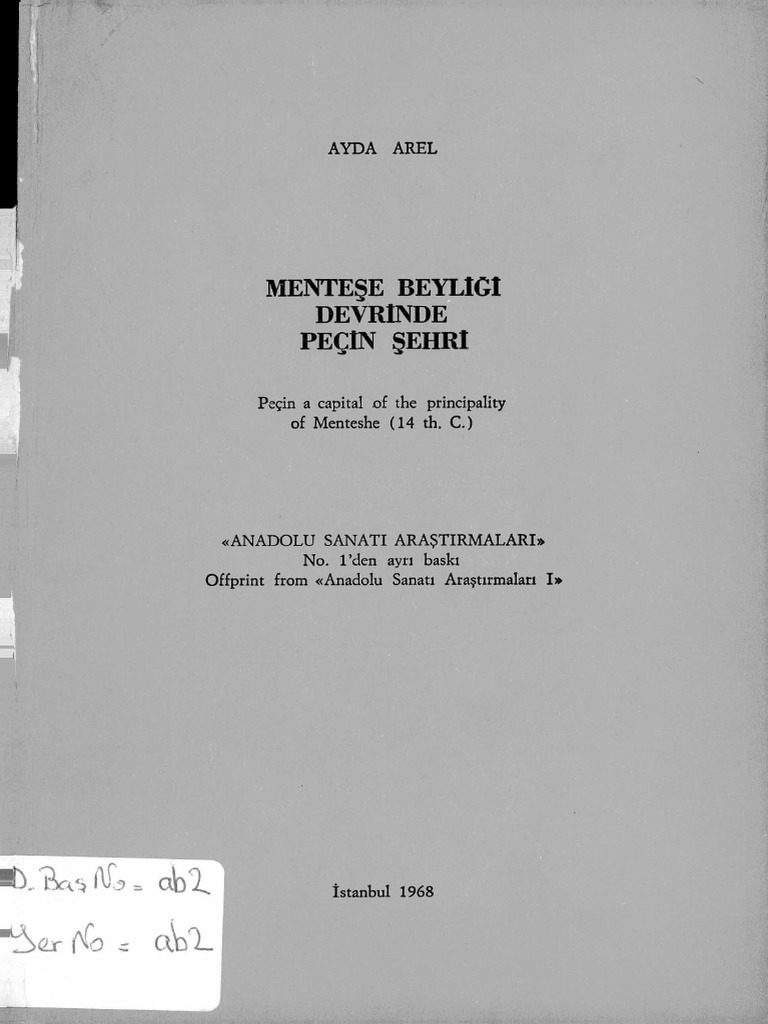 1968-Menteşe Beyliği Devrinde Peçin Şehri | PDF