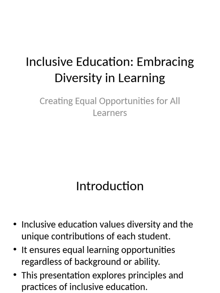 Inclusive Education | PDF