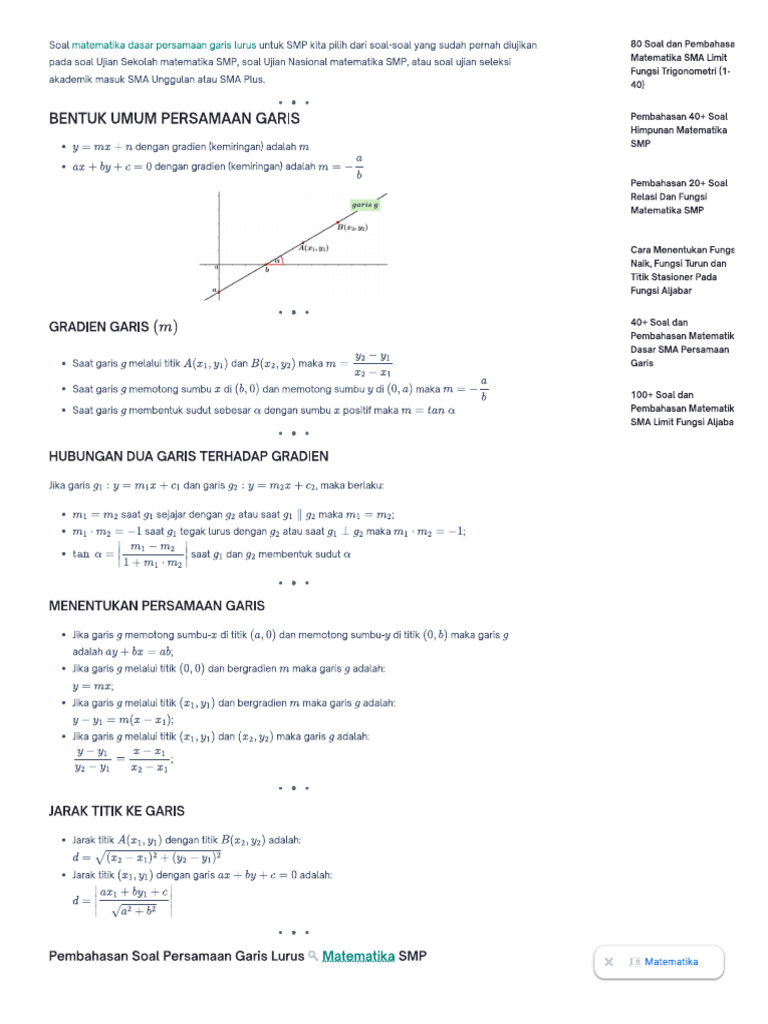 Persamaan Garis | PDF