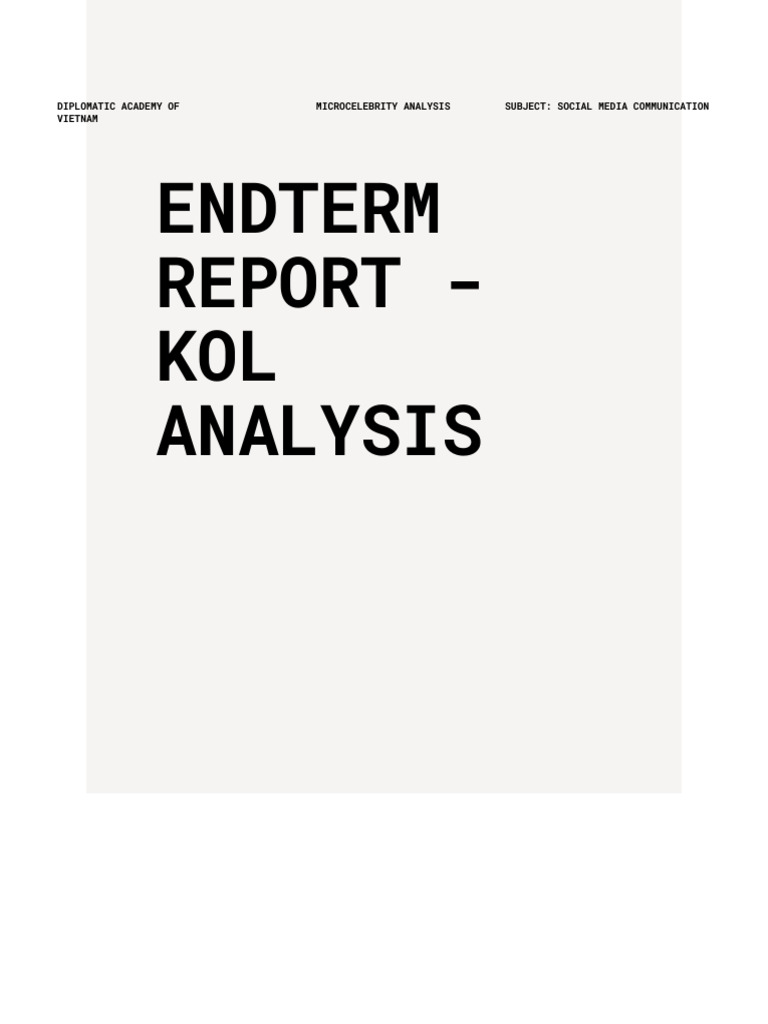 Mỹ Uyên - KOL Analysis | PDF