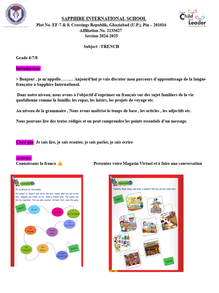 SLC French Grade 6-8 | PDF