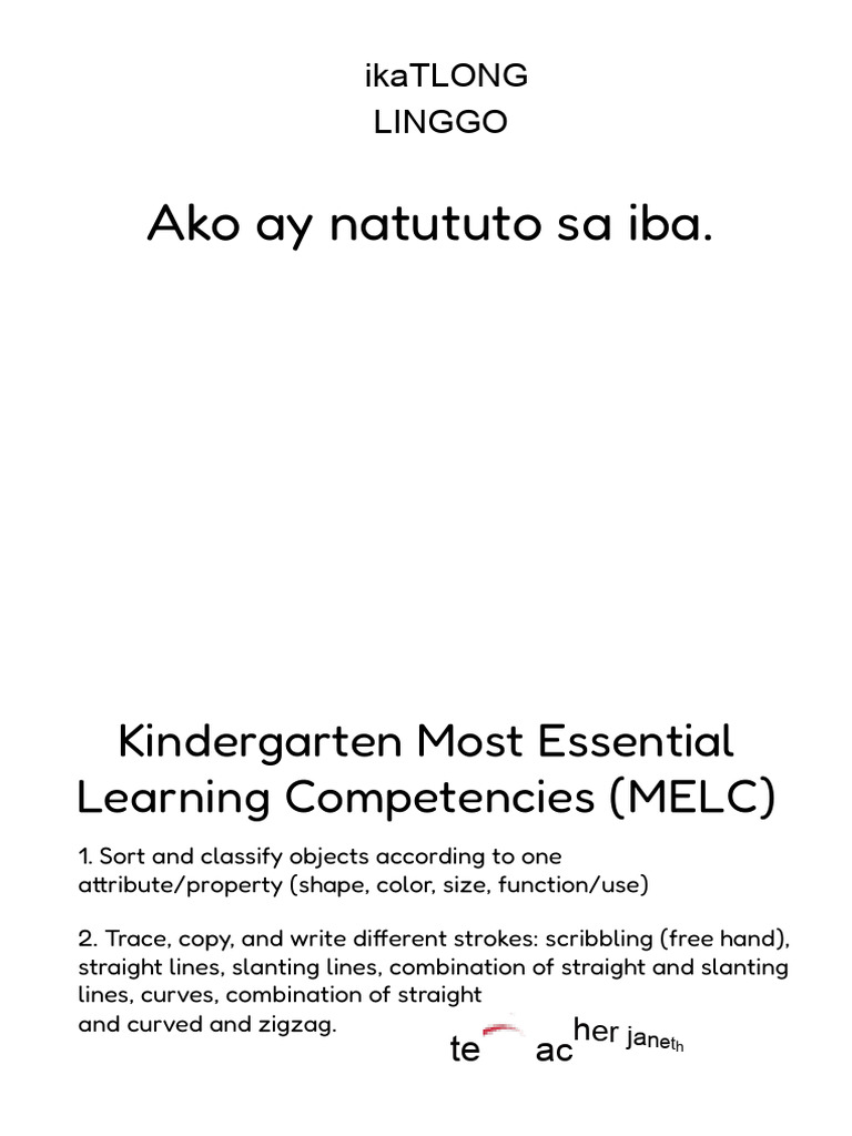 Quarter 1-Week 3 Kindergarten Worksheets | PDF